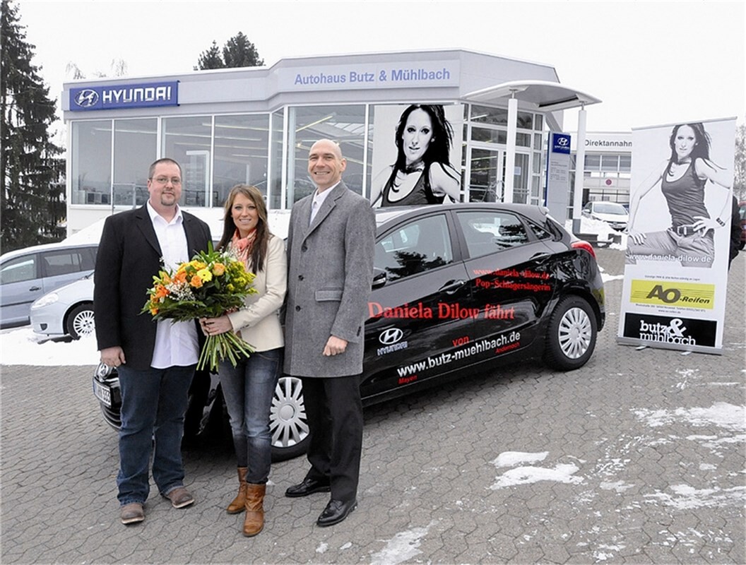 Die Sängerin Daniela Dilow fährt jetzt im Hyundai zu ihren Auftritten