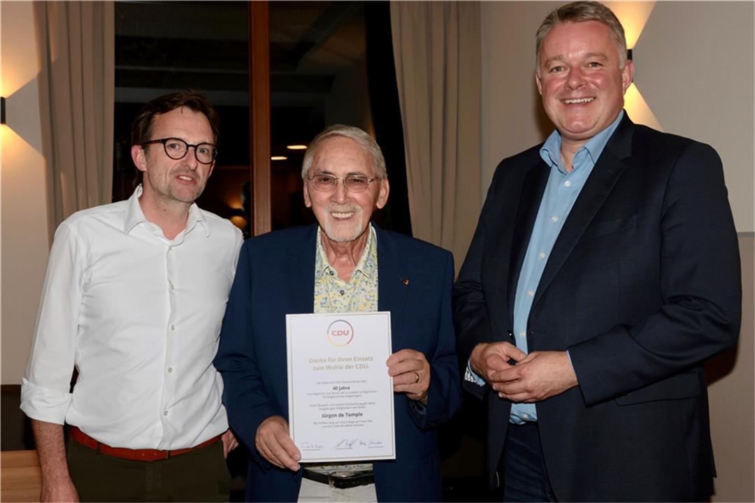 Jürgen de Temple geehrt