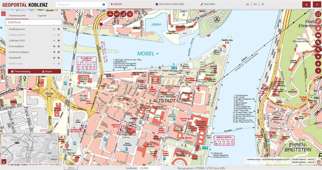 Stadtplan Von Koblenz