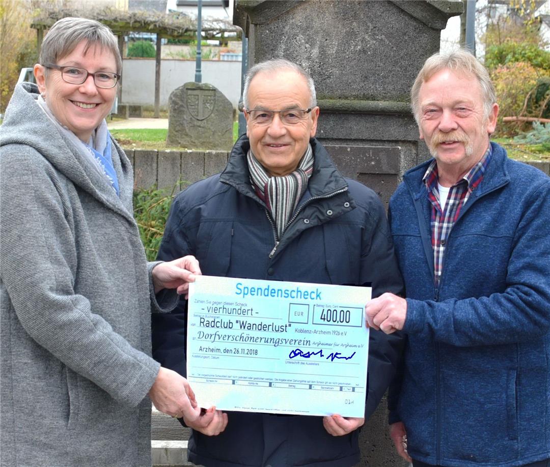 Spende für den Arzheimer Dorfverschönerungsverein