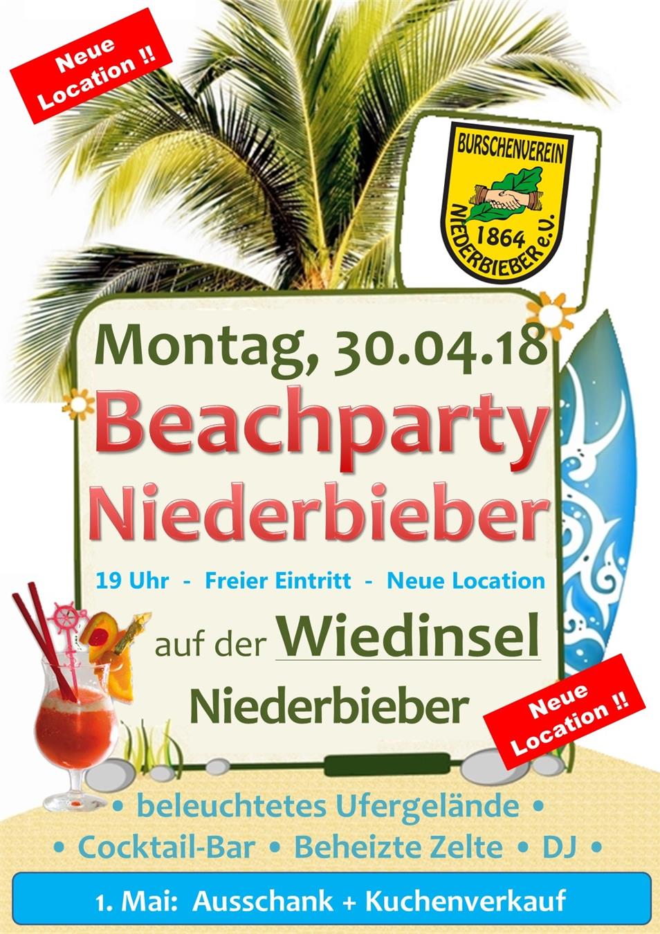 Beachparty an neuem Standort